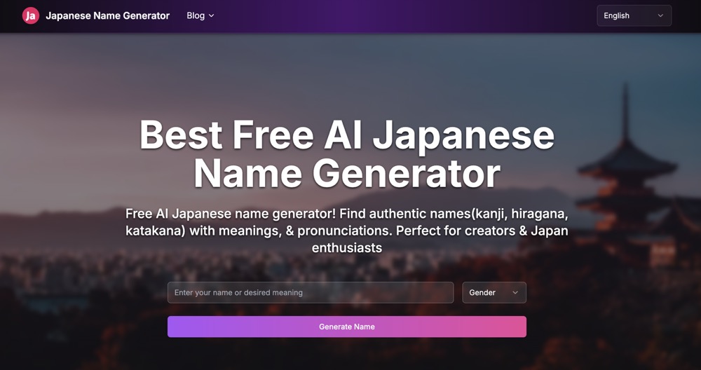 Japanese Name Generator - Website Hunt