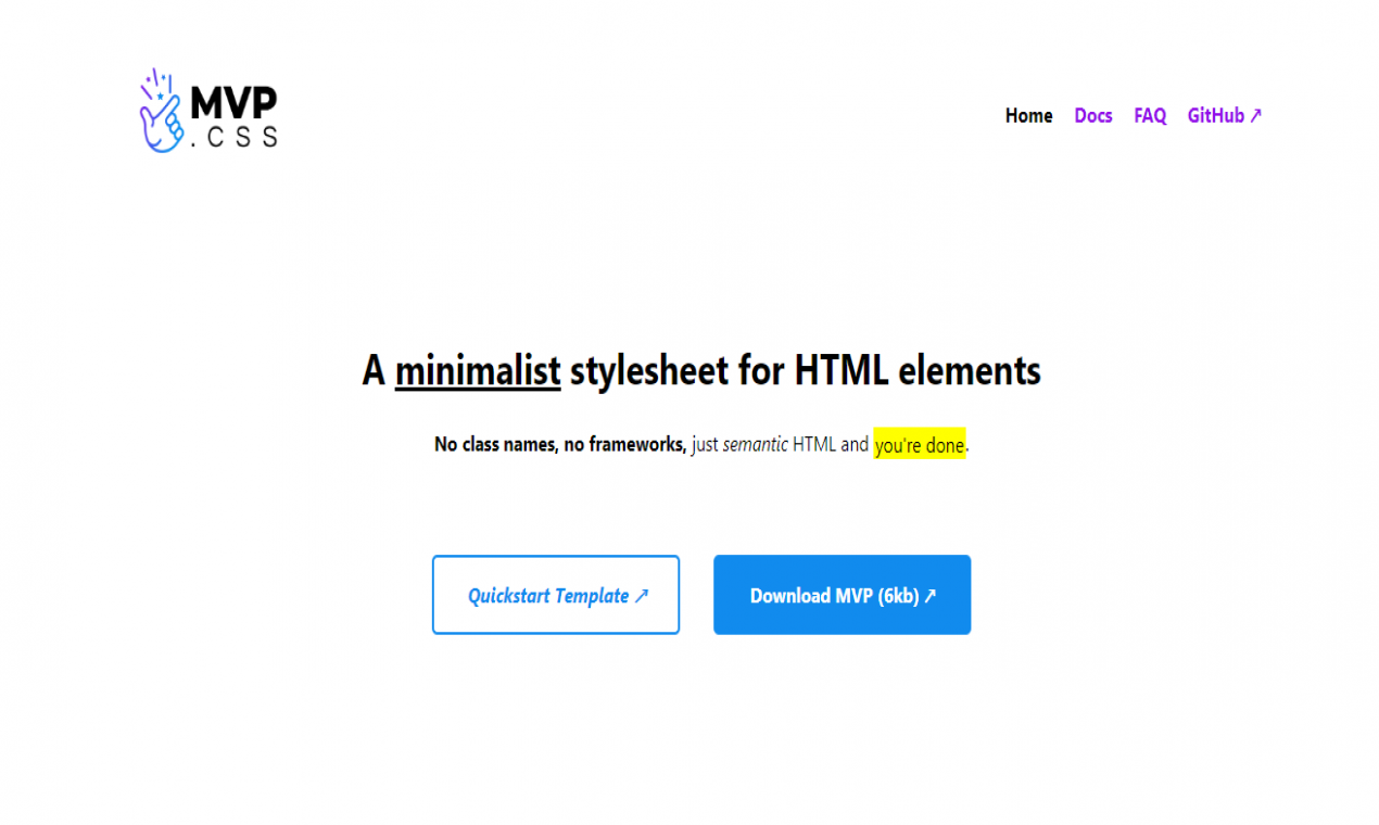 MVP.css - Website Hunt