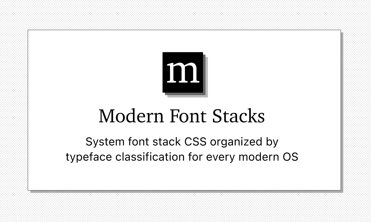 Modern Font Stacks - Website Hunt