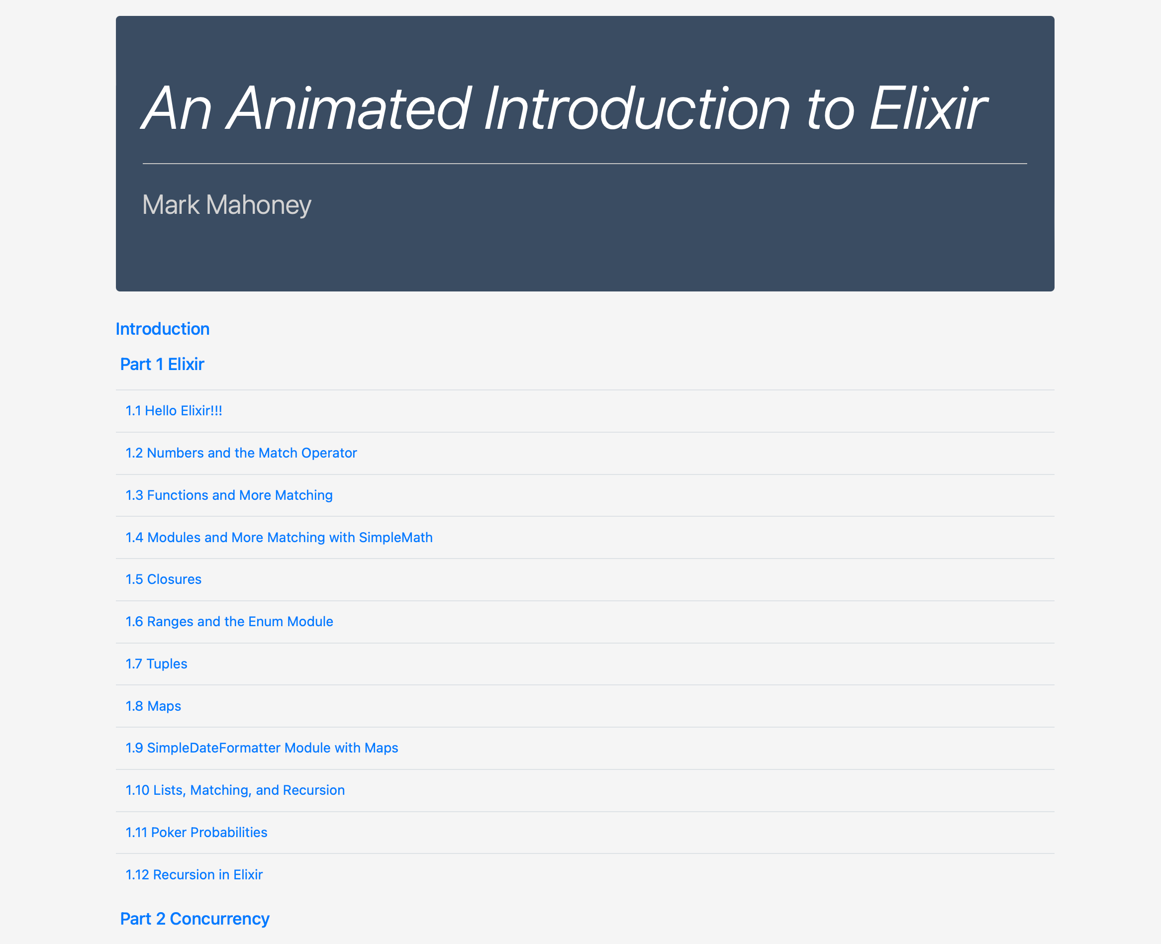 An Animated Introduction to Elixir - Website Hunt