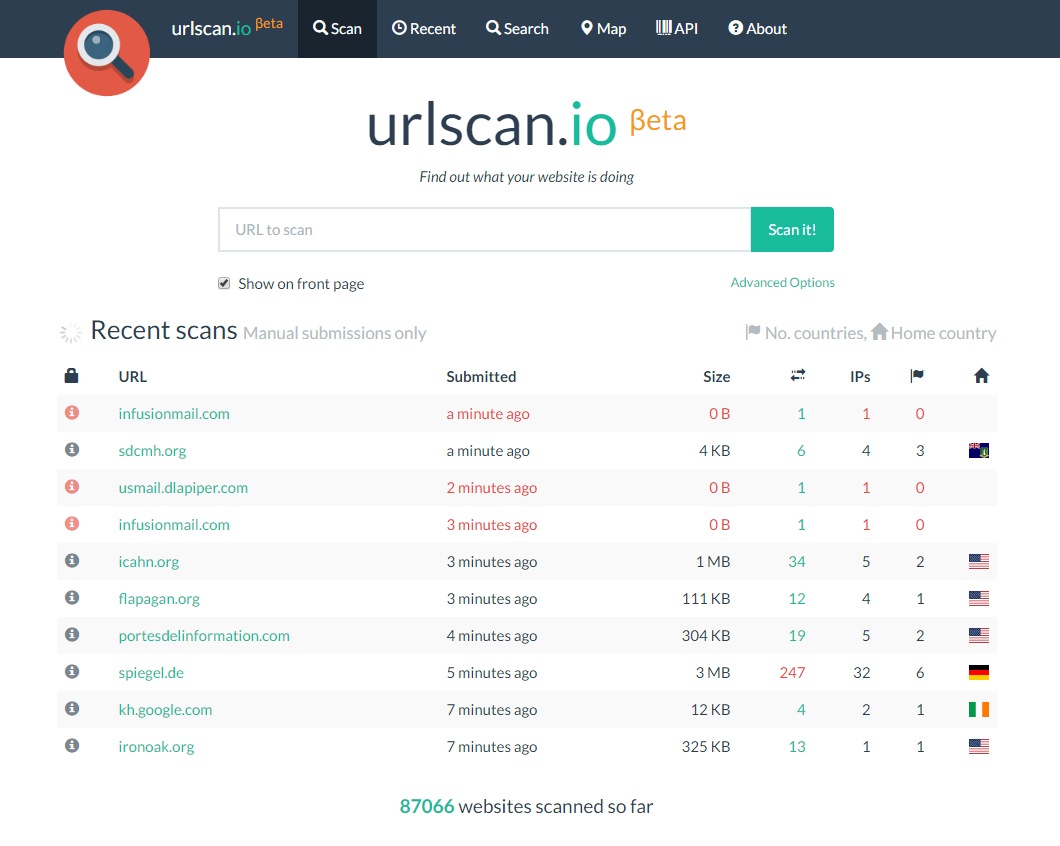 urlscan.io - Website Hunt