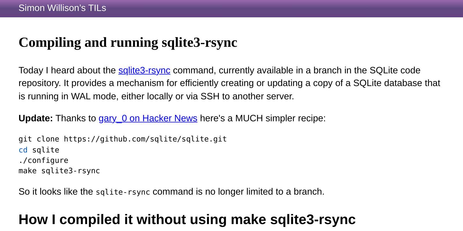 Compiling and running sqlite3-rsync - Website Hunt