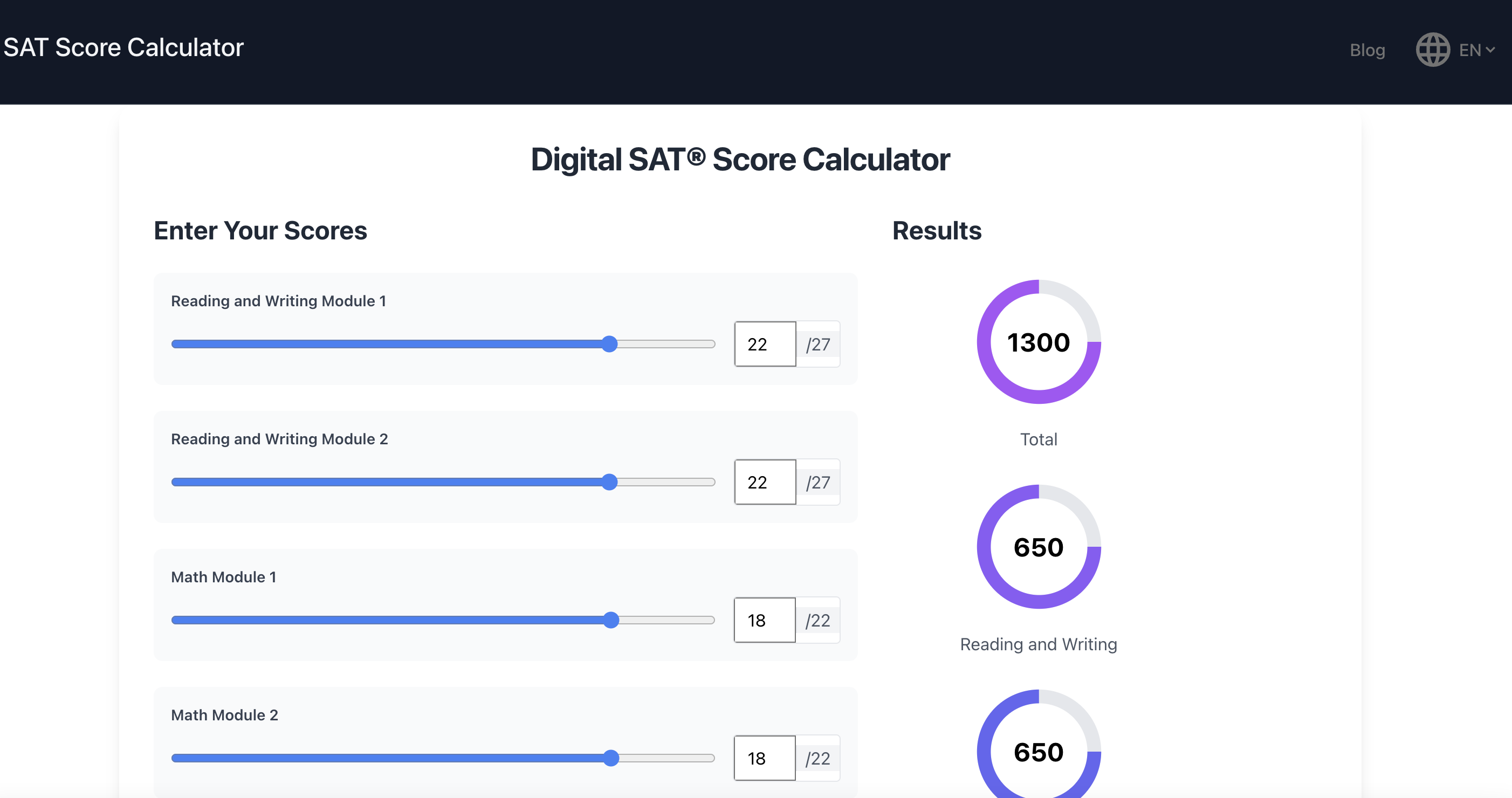 SAT Score Calculator - Estimate Your SAT - Website Hunt