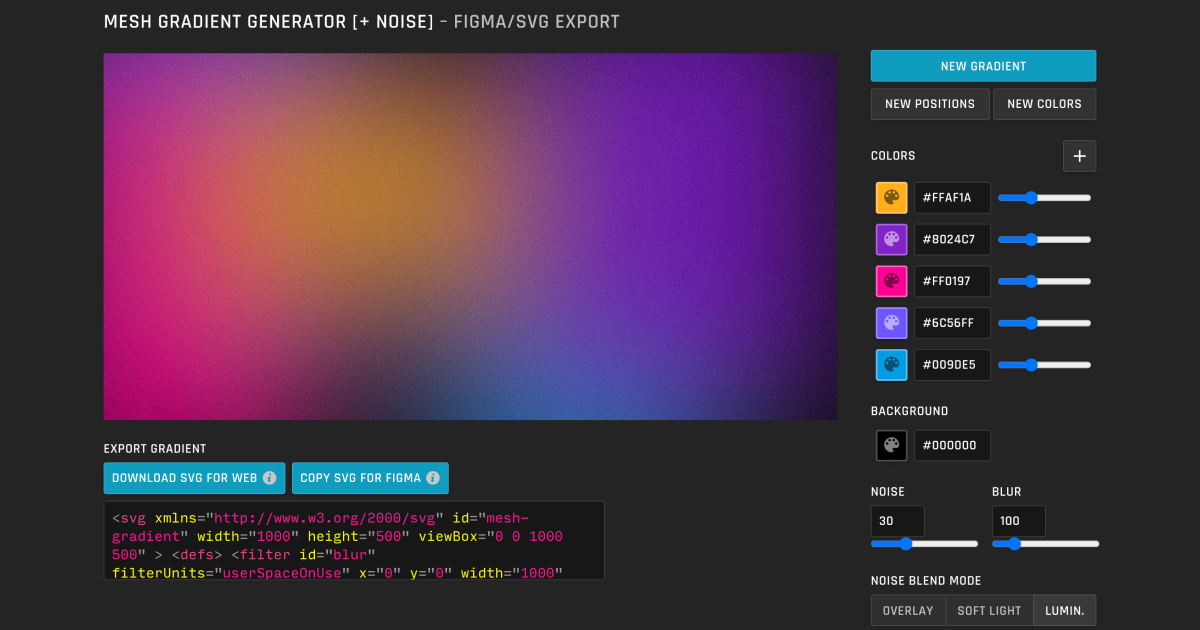 Mesh Gradient Generator - Website Hunt