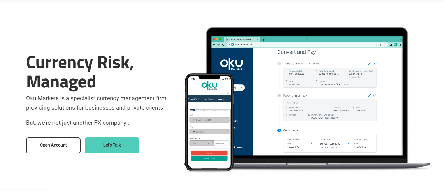 Oku Markets - Website Hunt