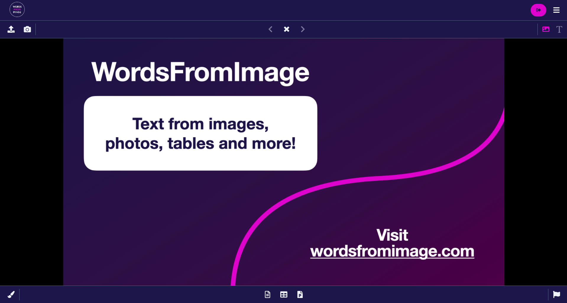 WordsFromImage - Website Hunt